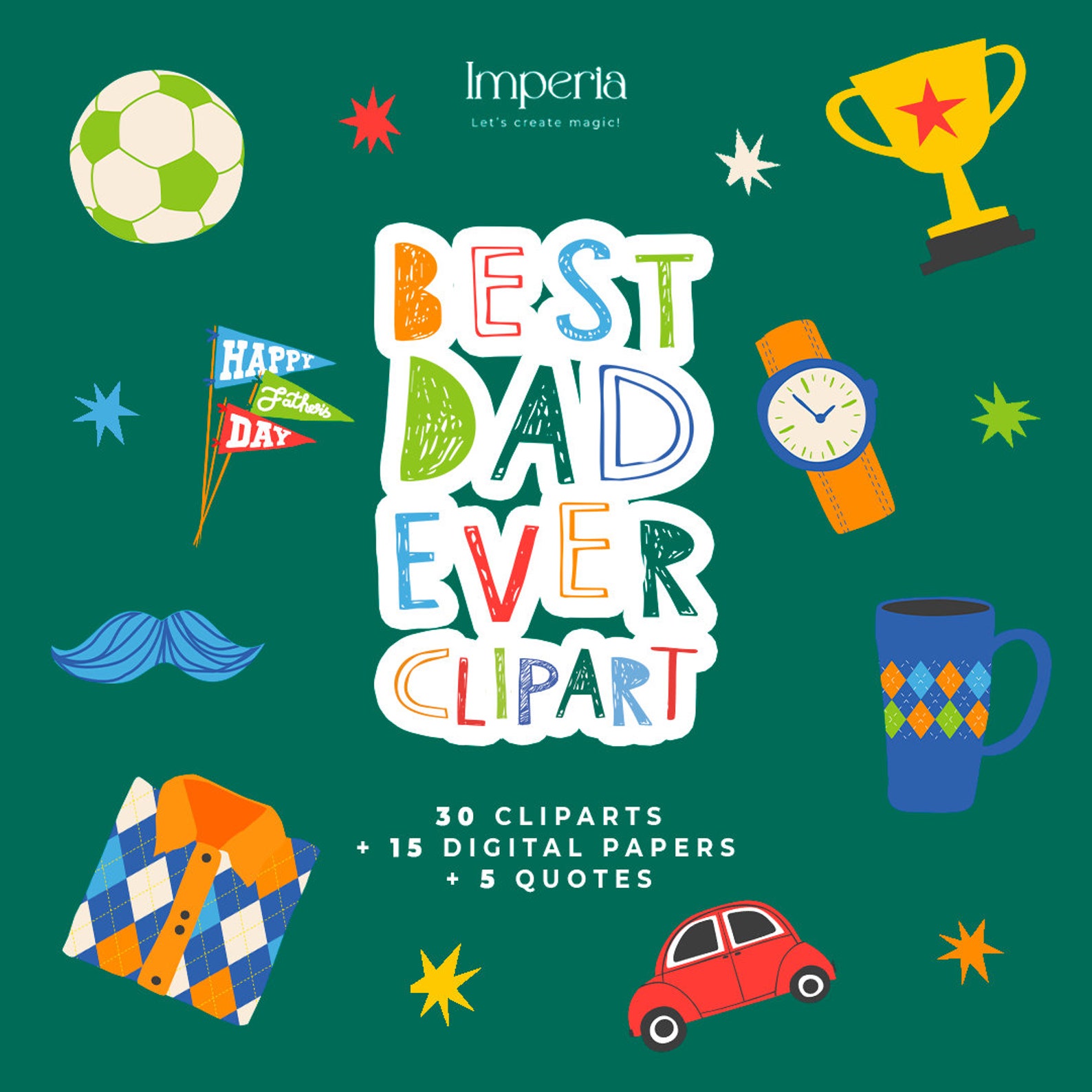 Father's Day Cliparts / Texts / Quotes / Digital Papers / Día del Padre ...