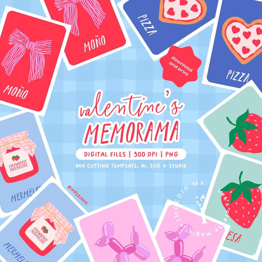 DIGITAL / Memorama / Board Game / Valentine's Game / Valentine's Day ...
