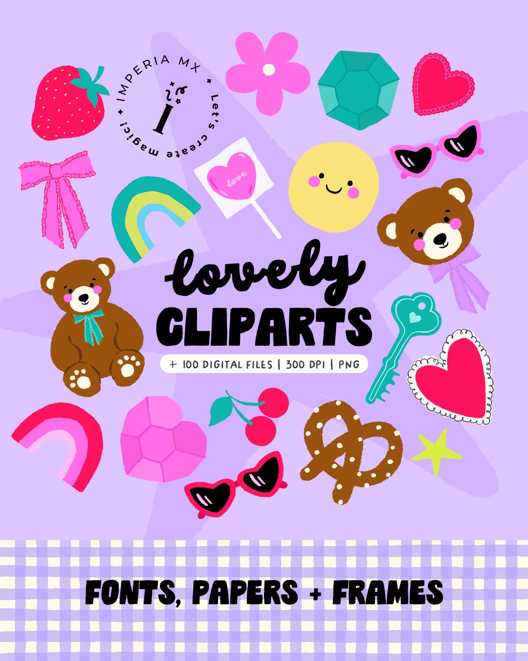 Valentine's Clipart / Frames / Digital Paper / Valentine's Day ...