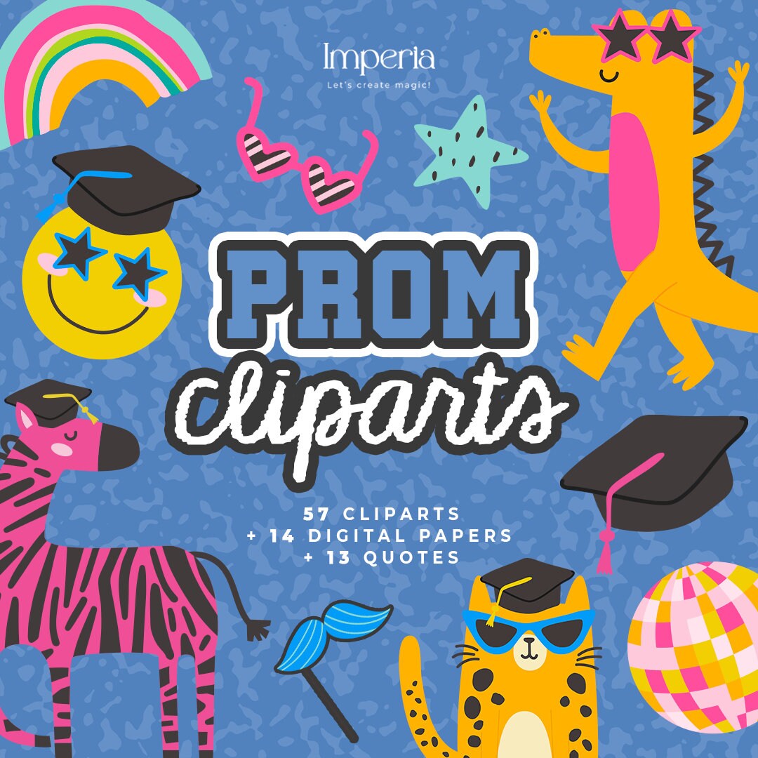 Prom Cliparts / Texts /Digital Papers / Graduación - Etsy México