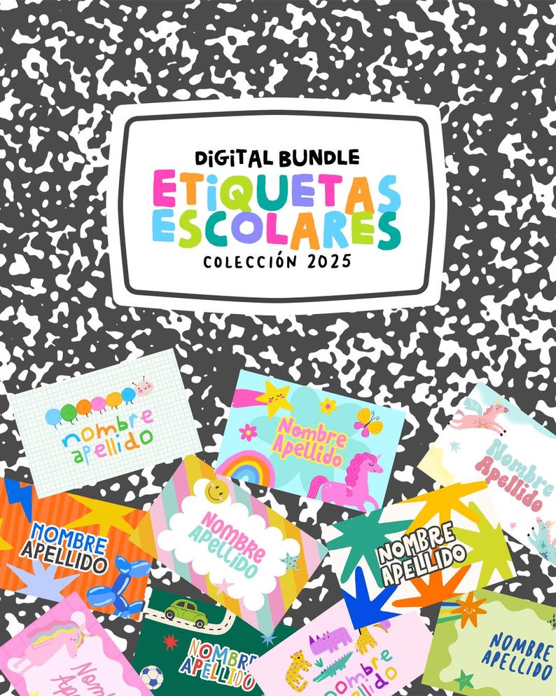DIGITAL / archivos de etiquetas escolares / digital School Labels ...