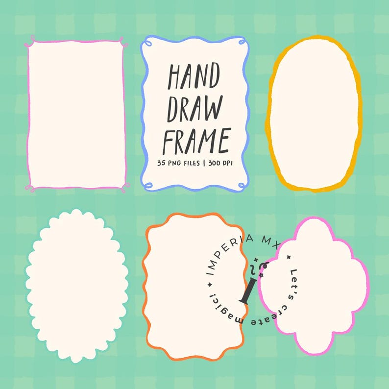 35 Hand Draw Frame / Flower Crown / Frames / Easter Spring / Easter ...