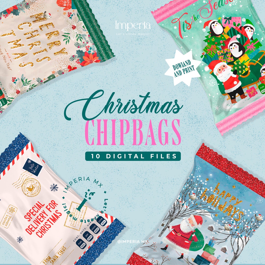 Christmas Chip Bags / Christmas Candy Bags - Etsy
