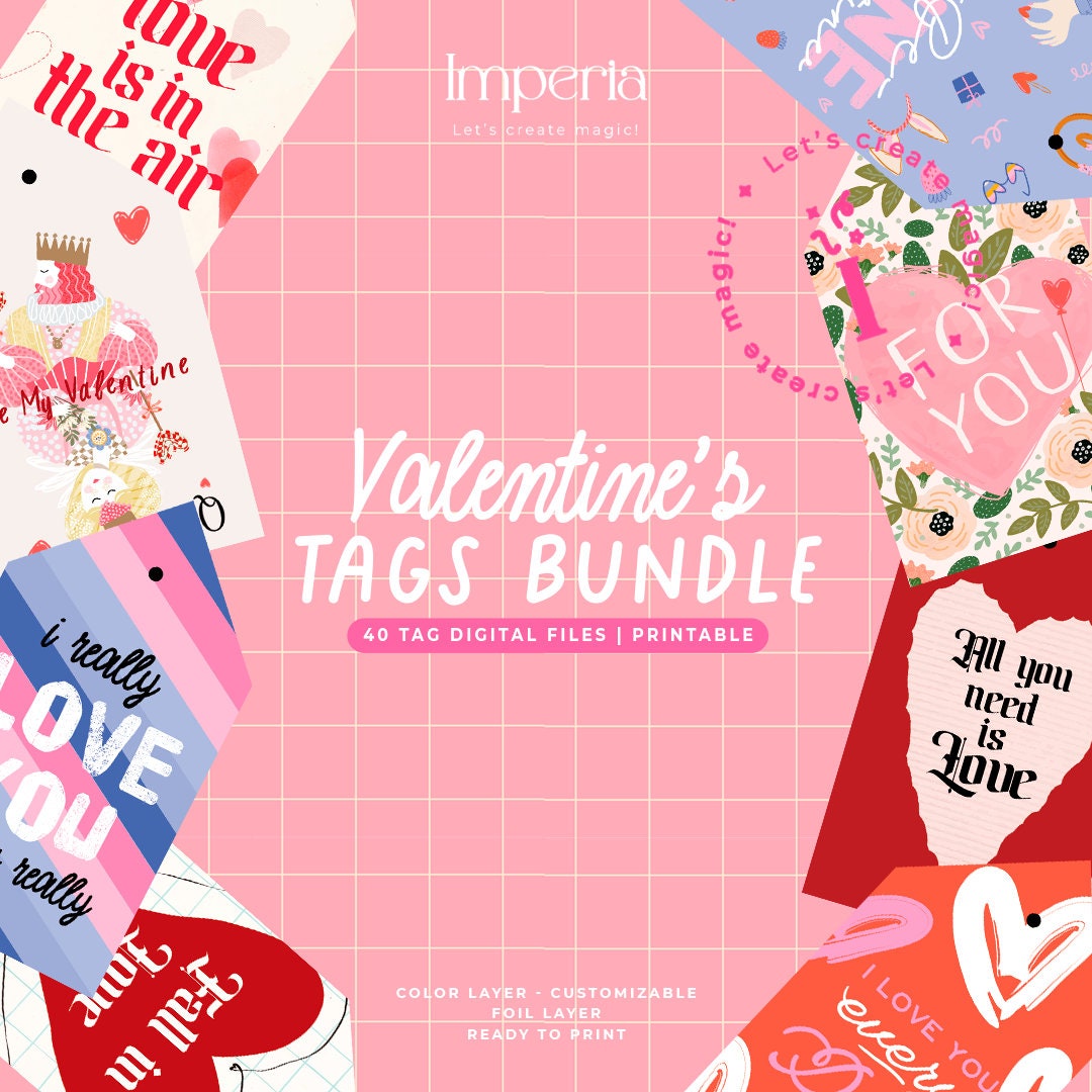 Digital / Valentine's Tags / Etiquetas para regalo de San Valentín ...
