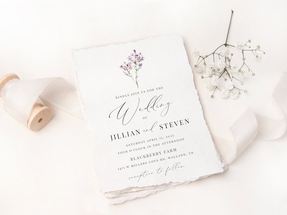 Classic Floral Wedding Invitation Wildflower Invitation Set - Etsy