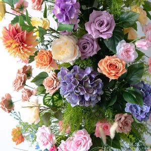 U-shaped Wedding Arch Flower Arrangement With Pink, Purple, and Yellow ...