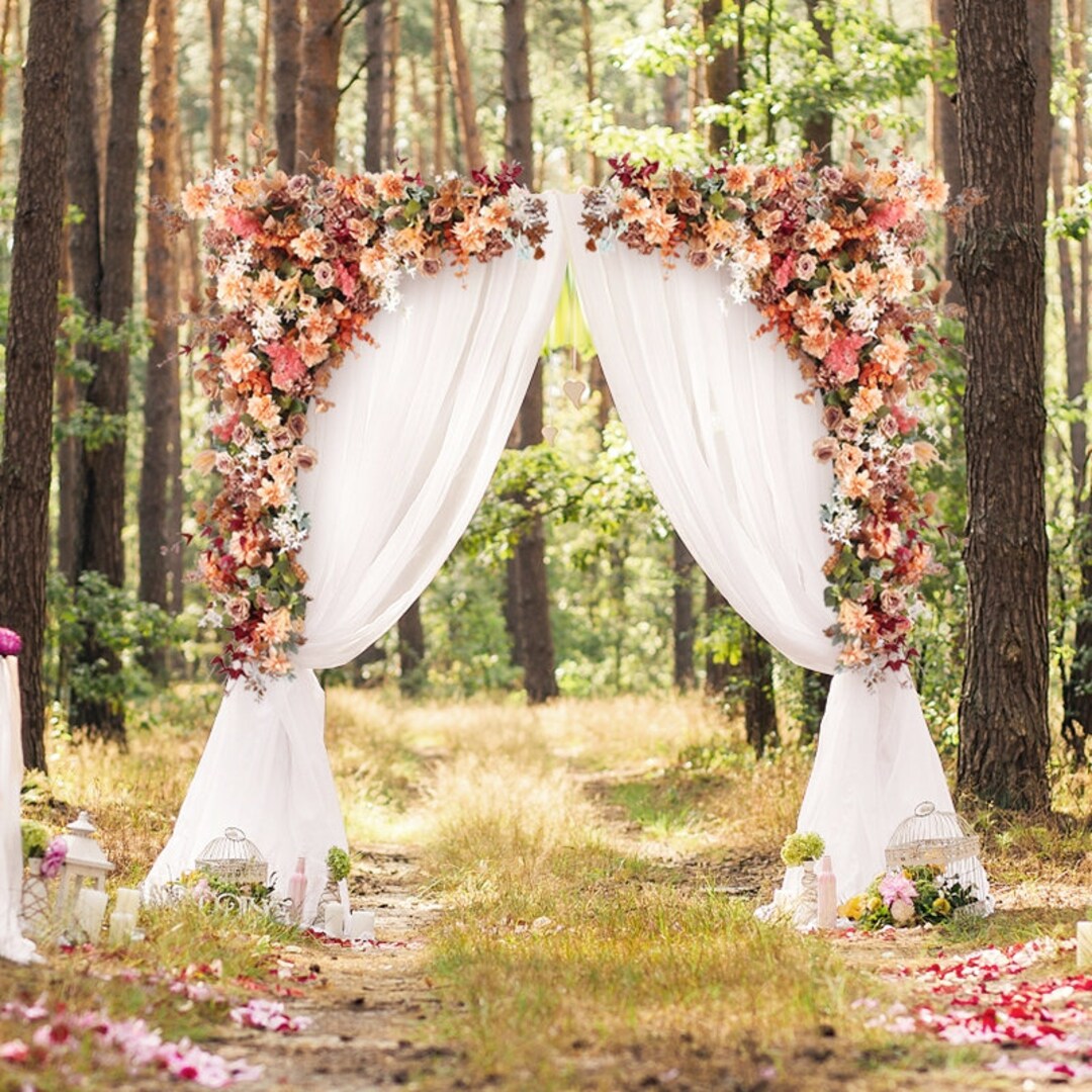Fall Wedding Flowers Terracotta Arch Flowers Rustic Orange Wedding Swag ...
