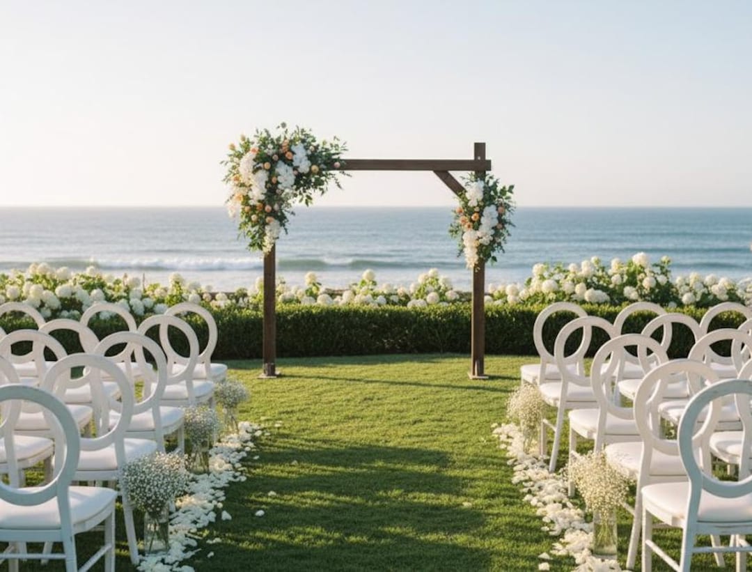 Wedding Arch Corner Flower Set With White Orchid, Rose and Greenery ...