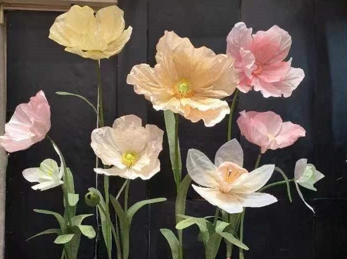 Large Customizable Handcrafted Silk Paper Flowers Oversized Floral ...