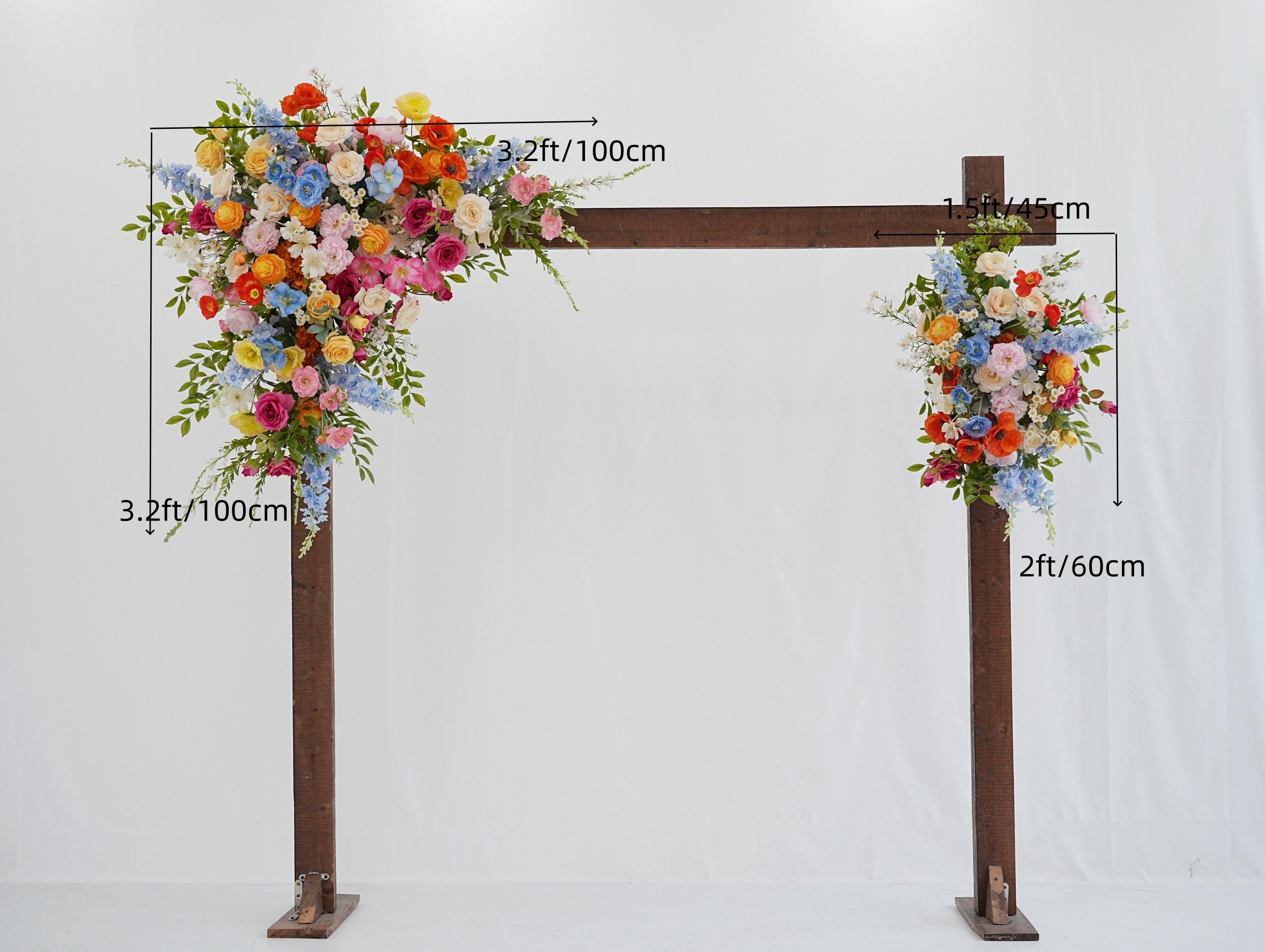 Vibrant Wildflower Wedding Arch Flower Swag Bright Colorful Meadow ...