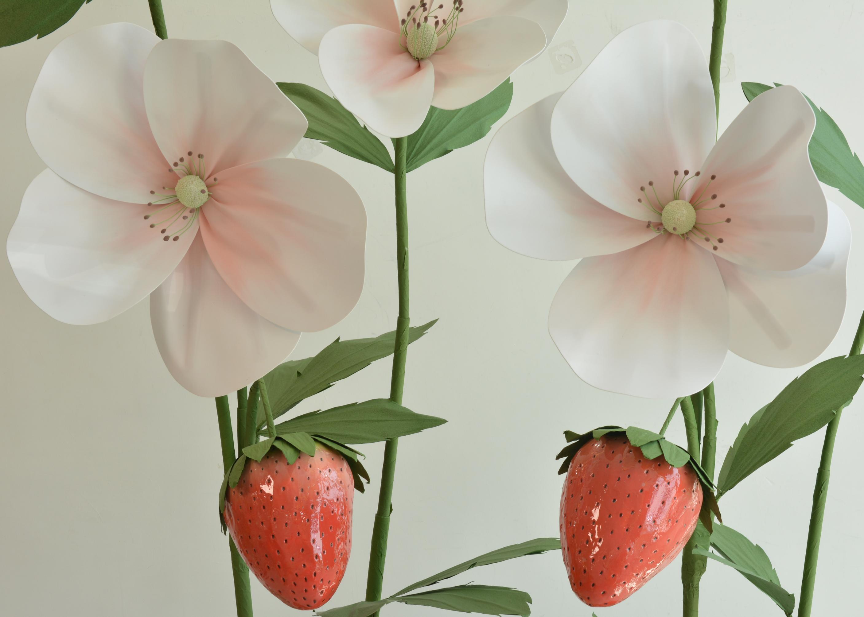 Strawberry and Large Flower Display for Event Decoration Handcrafted ...