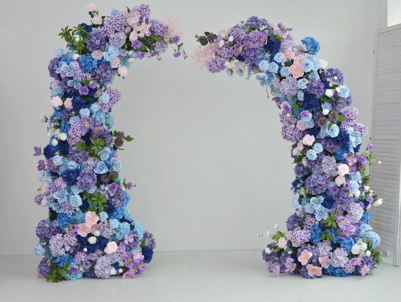 Purple & Blue Hydrangea Rose Wedding Arbor Floral Arch - Etsy