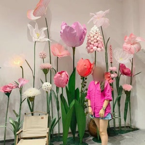 Giant Freestanding Flowers in Paper, Silk, and EVA for Window Displays ...