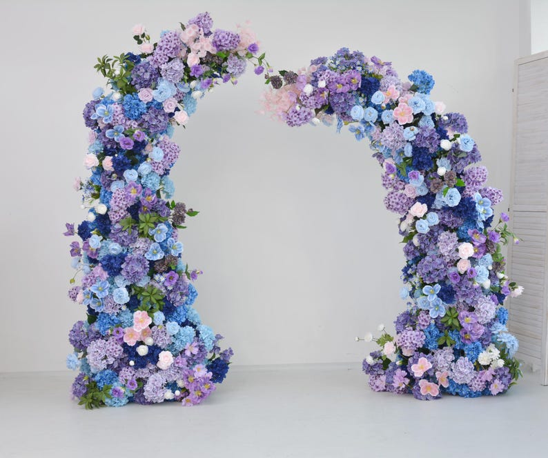 Purple & Blue Hydrangea Rose Wedding Arbor Floral Arch - Etsy