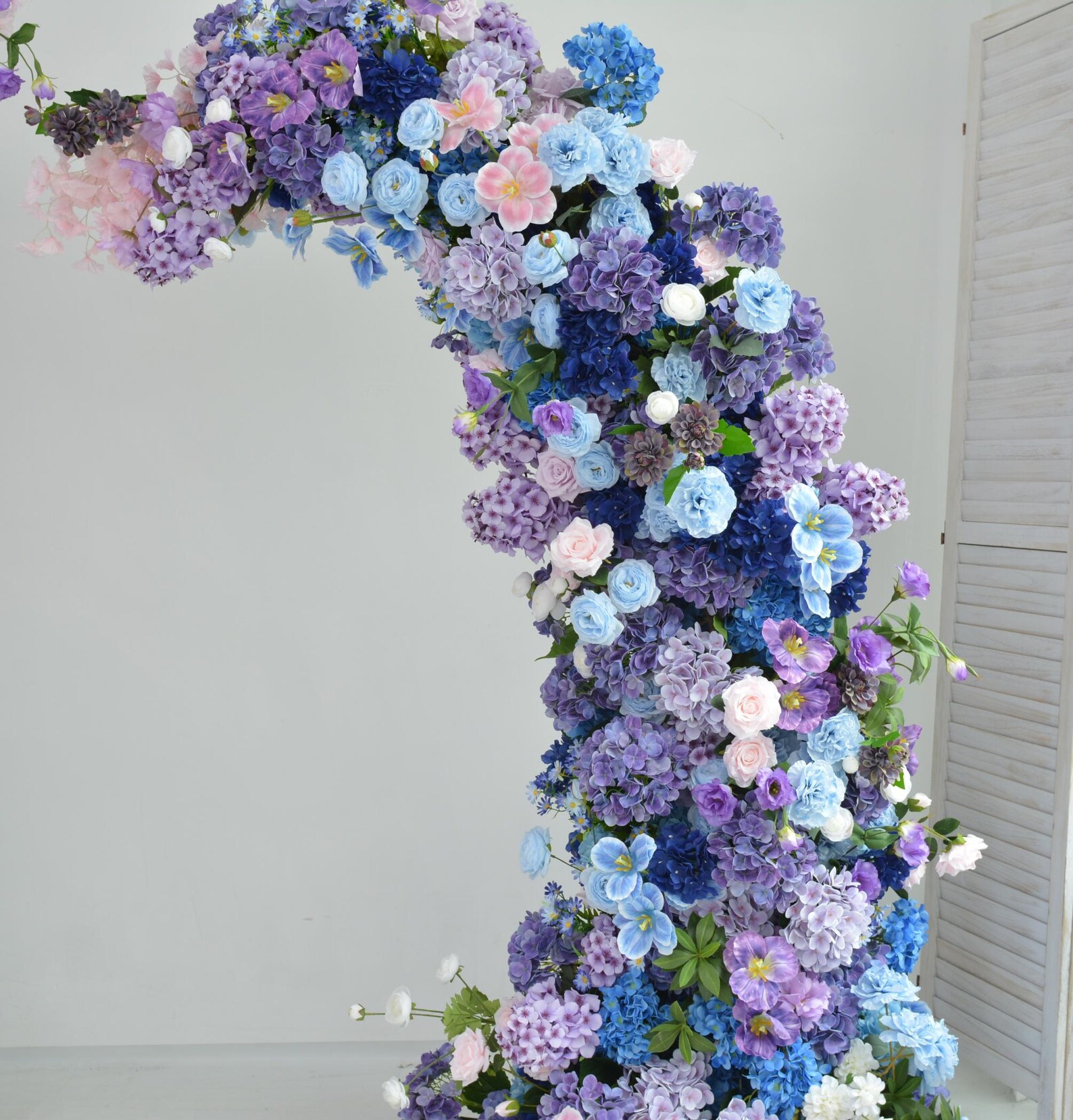 Purple & Blue Hydrangea Rose Wedding Arbor Floral Arch - Etsy