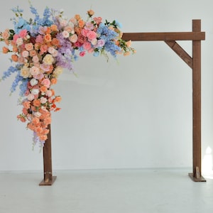 Pastel Wedding Arch Flower Arrangement With Soft Peach, Blush Pink ...