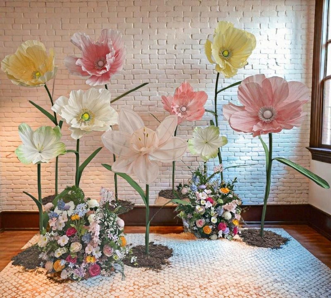 Giant Paper Flower Display for Event Decoration Handcrafted Standing ...