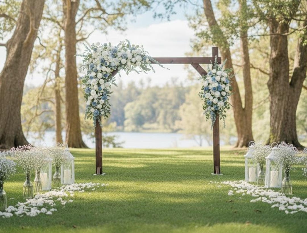 Floral Arch Arrangement for Frame and Event Backdrop Featuring White ...
