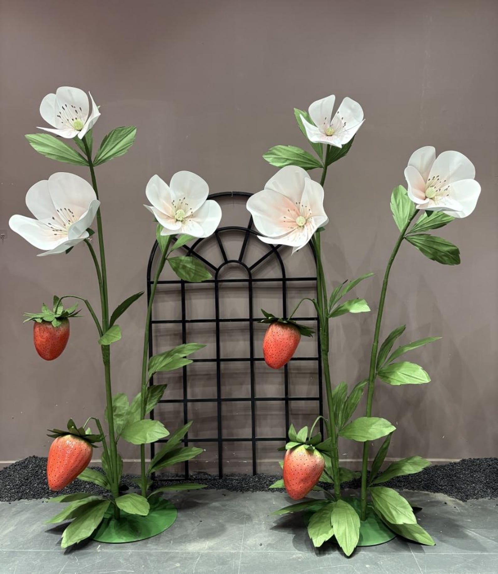 Strawberry and Large Flower Display for Event Decoration Handcrafted ...