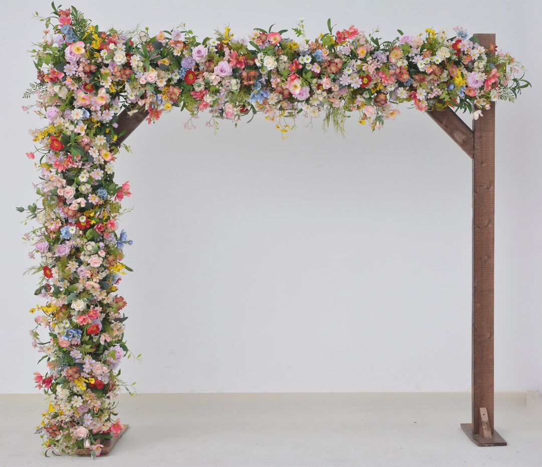 Wildflower-themed Wedding Arch Arrangements in Pastel, Mauve, and Light ...