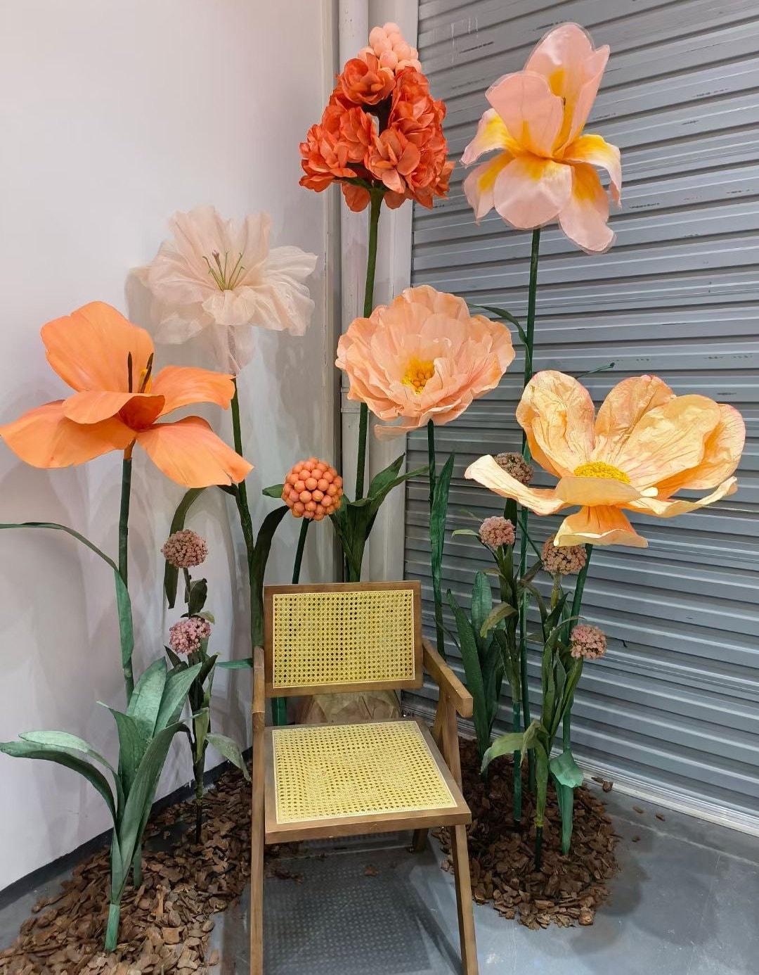 Giant Paper Flower Artwork Lifesize Orange and Peach Blossom Collection ...