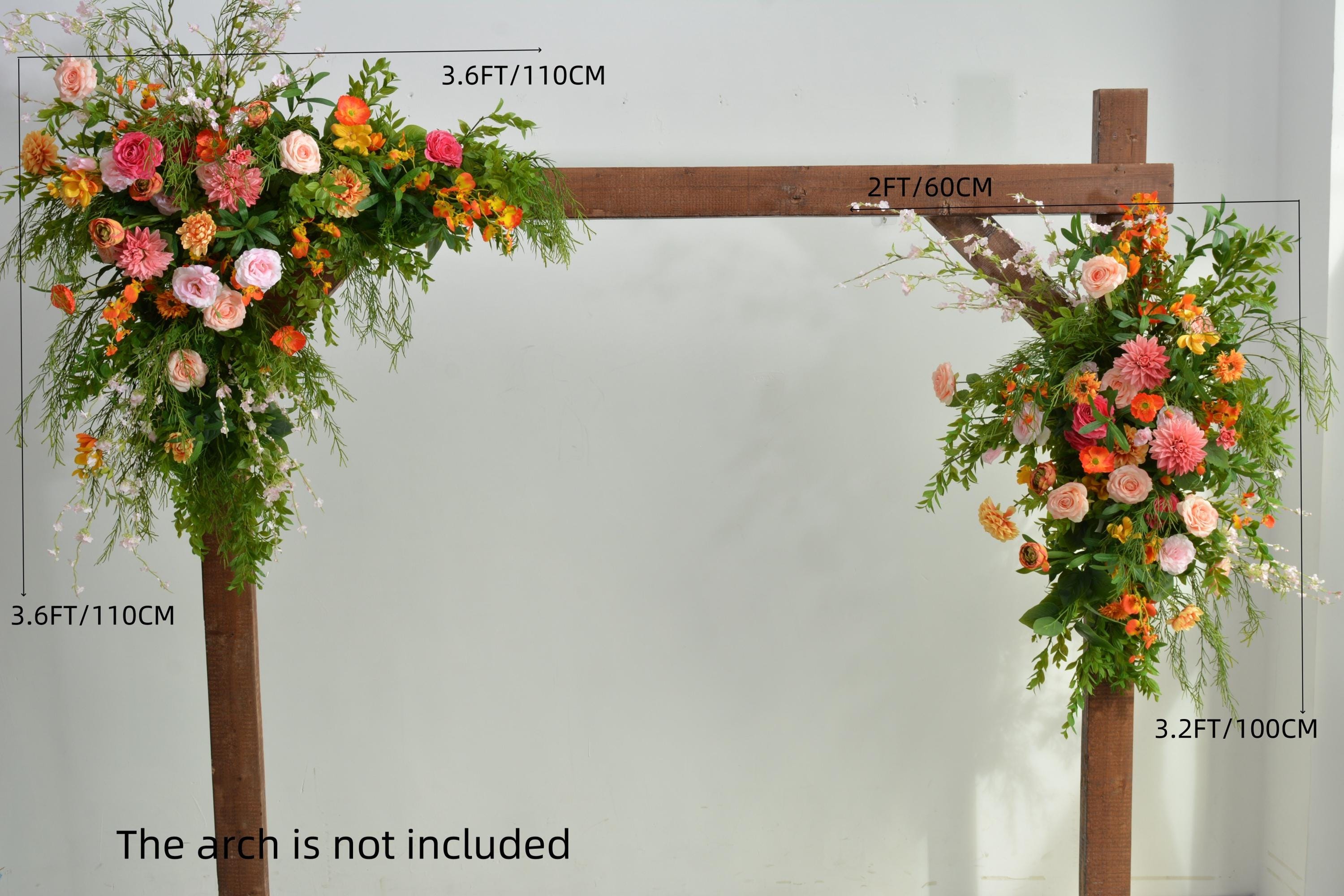 Fall Wedding Arch Arrangement: Orange, Pink Flowers & Greenery - Etsy