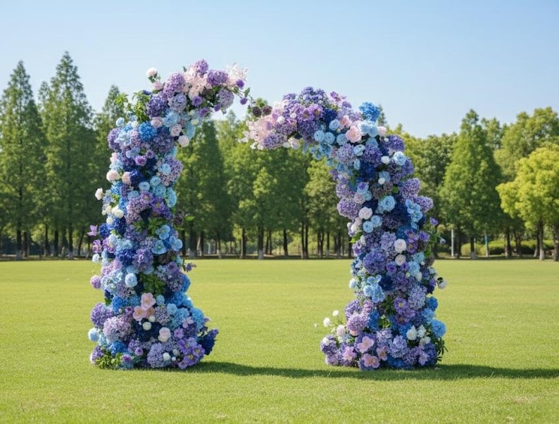 Purple & Blue Hydrangea Rose Wedding Arbor Floral Arch - Etsy