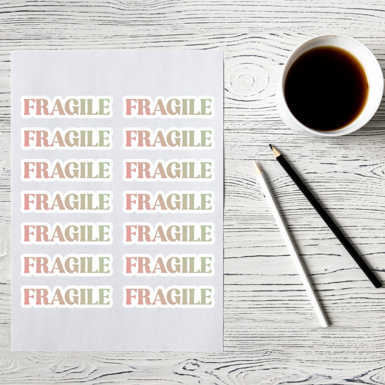 Cute Fragile Stickers for Small Business, Package Stickers, Cute ...