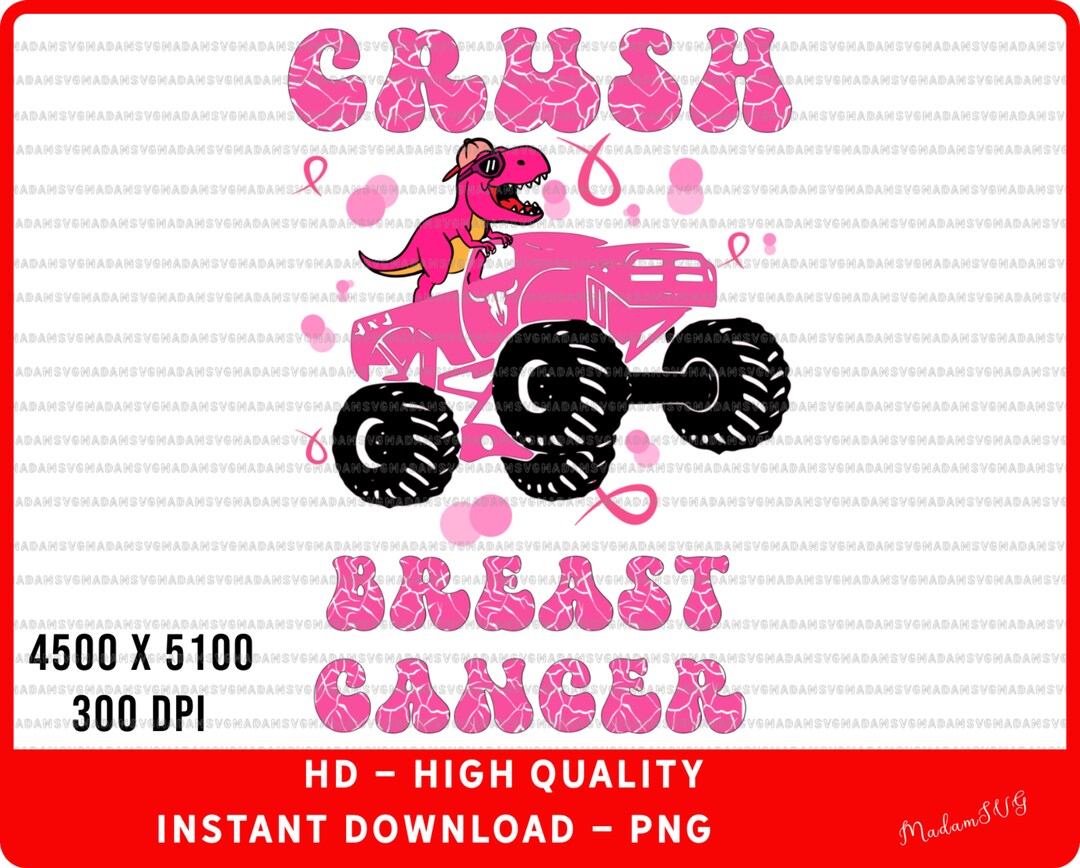 PNG: Crush Breast Cancer Png Sublimation, Crush Cancer Png, Monster ...