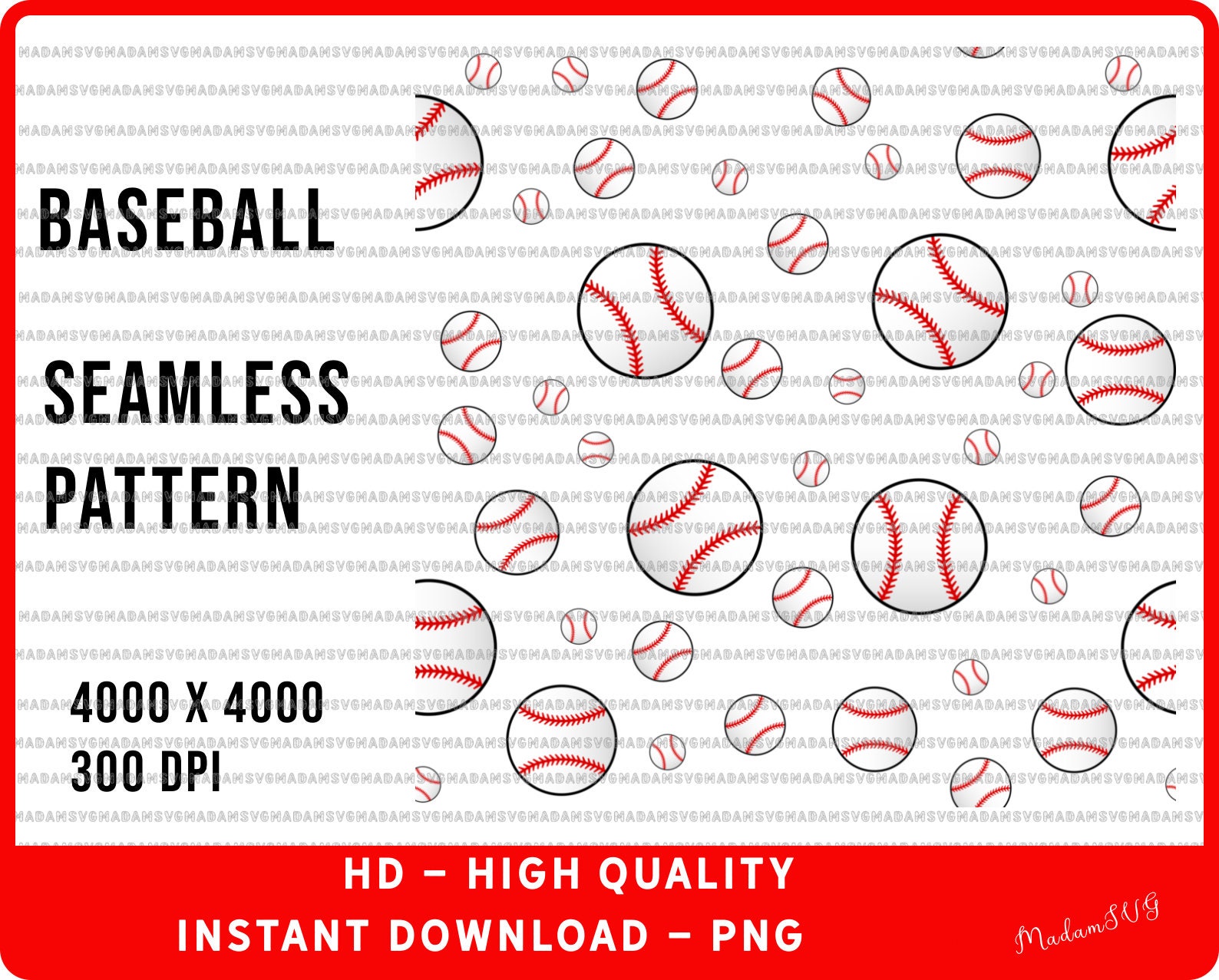 PNG, SVG: Baseball Print Svg Seamless Baseball Svg, Png Baseball ...