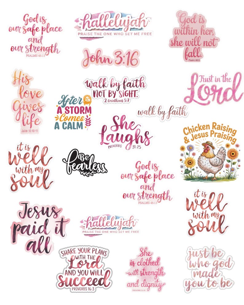 40 Editable Jesus Stickers – Printable Christian Sticker Bundle – Faith ...