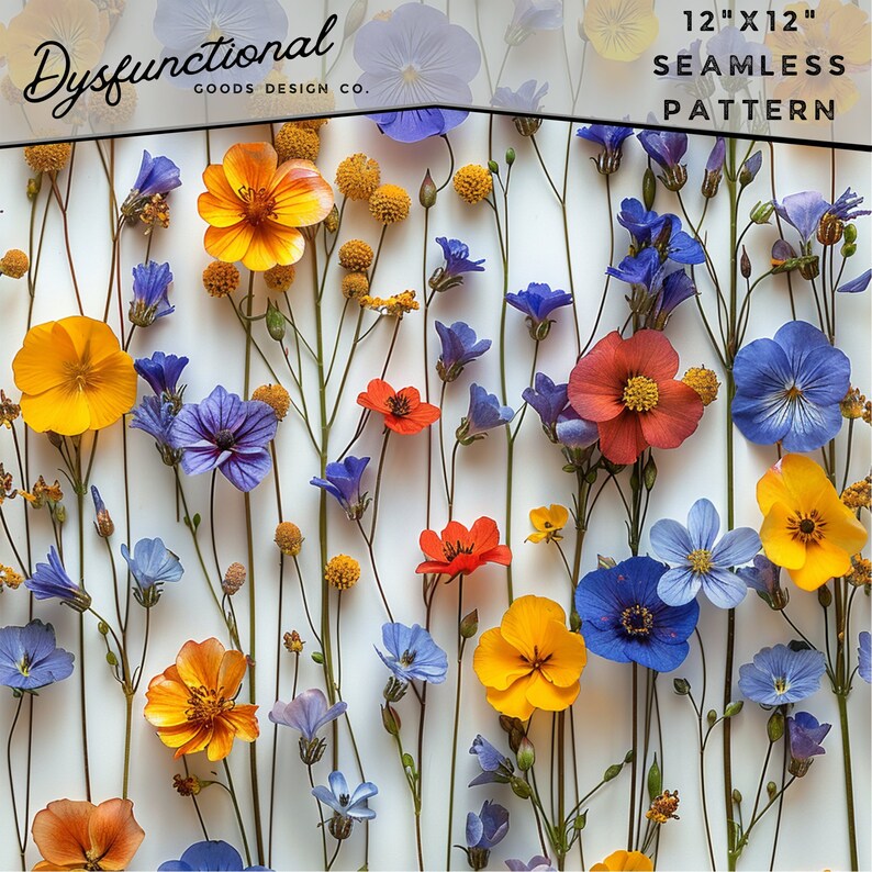 3D Seamless Design, Wildflower Repeating Pattern, Sublimation Design ...
