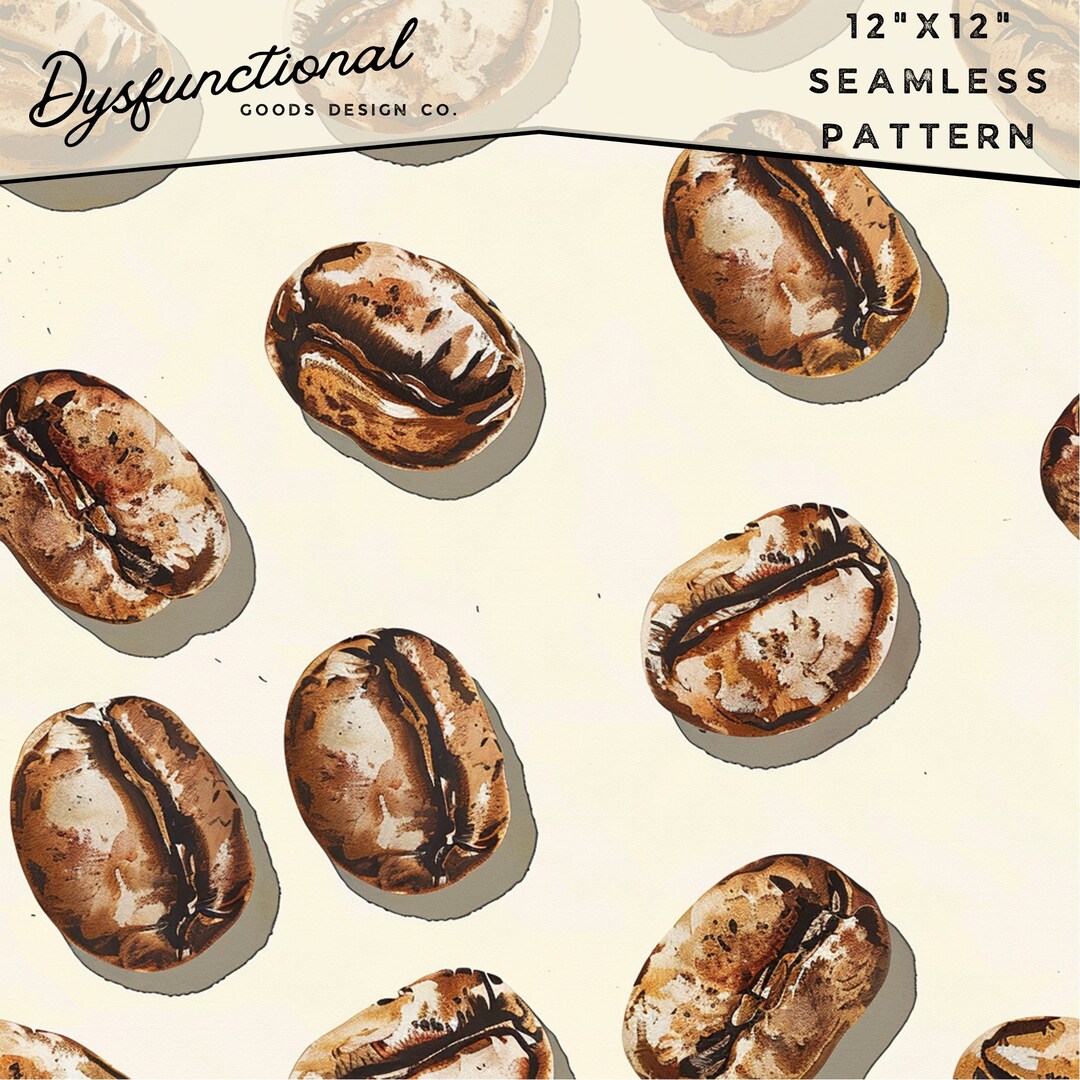 Coffee Bean Seamless Pattern, Espresso Repeating Pattern, Digital ...