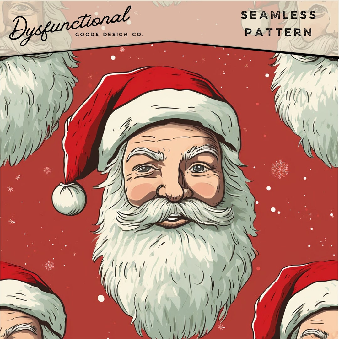 Santa Seamless Pattern, Seamless Patten for Christmas, Sublimation ...