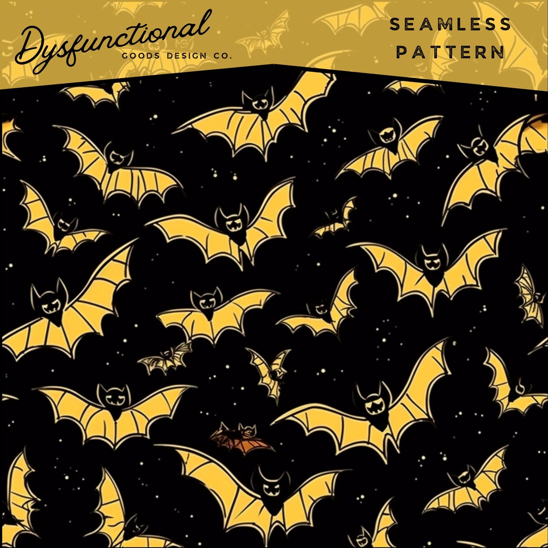 Halloween Bats Seamless Pattern, Repeat Pattern, Fabric Seamless Design ...