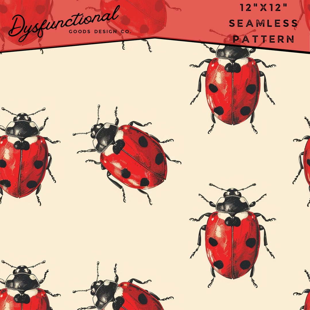 Seamless Lady Bug Design, Bug Pattern, Sublimation for Tumbler, Fabric ...