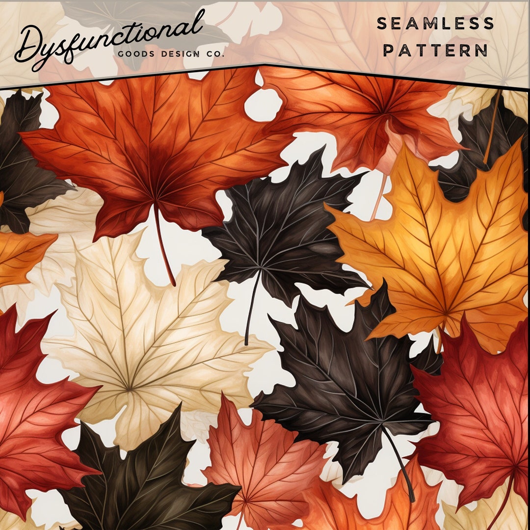 Fall Leaves Seamless Pattern, Autumn Digital Design, PNG, Digital Paper ...
