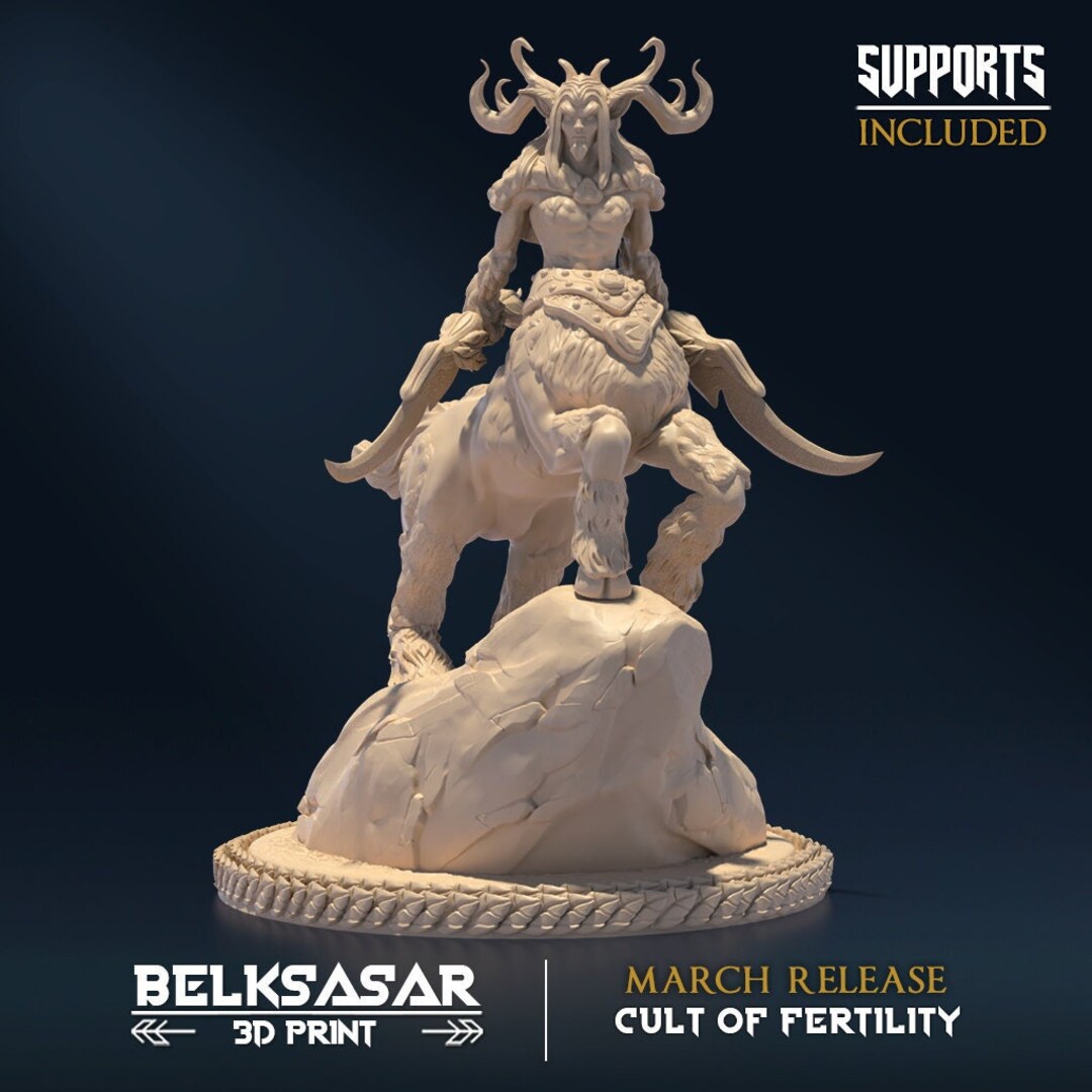 Centaur Chief Twin Blade Birth Keeper Unpainted 3D Resin Print Dnd ...