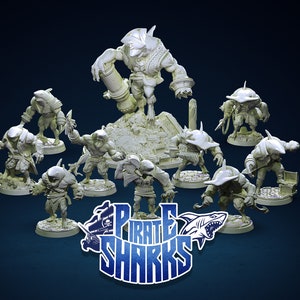 Pirate Sharks 4 Options Sharkman Fishman Pirates Fantasy Miniatures ...
