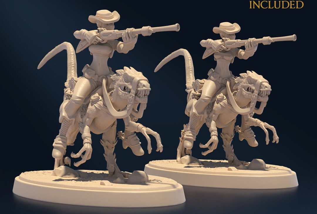 Desert Outlaw Raptor Rider Female Pinup Mini Topless - Etsy