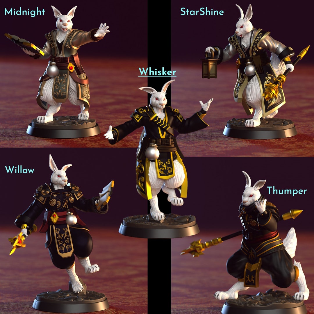 Lunar Cottontails Rabbit-folk 3D Resin Print Tabletop Gaming Dnd ...