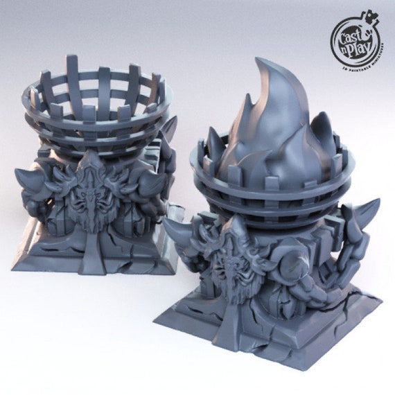 Torch Brazier Dnd Miniatures 3D Resin Printed Cast N - Etsy