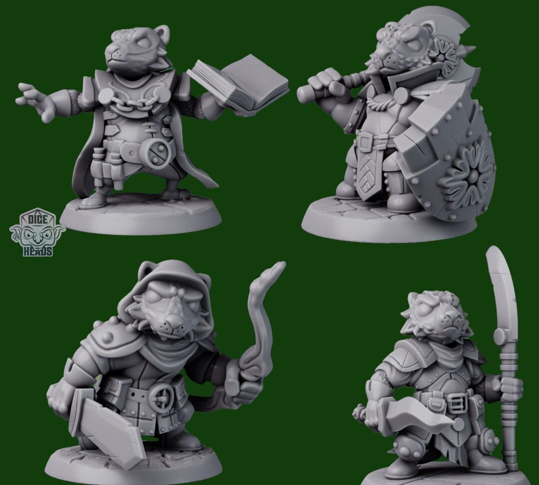 Badger Folk Badgerfolk Dnd Miniatures Wizard / Paladin / Ranger / Rogue ...
