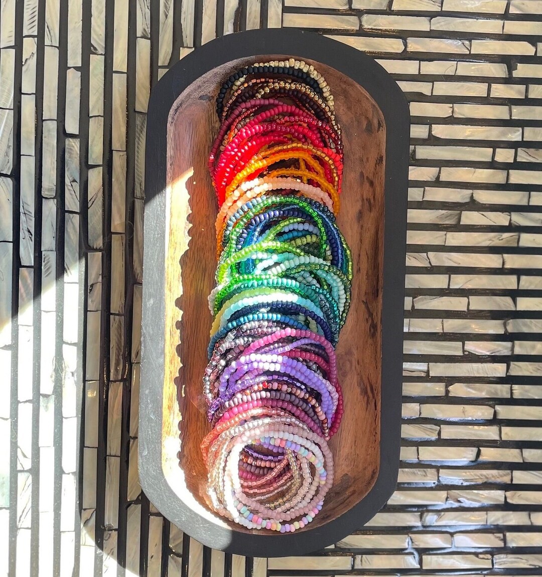 Seed Bead Stackable Stretch Bracelets Handmade Custom Made - Etsy