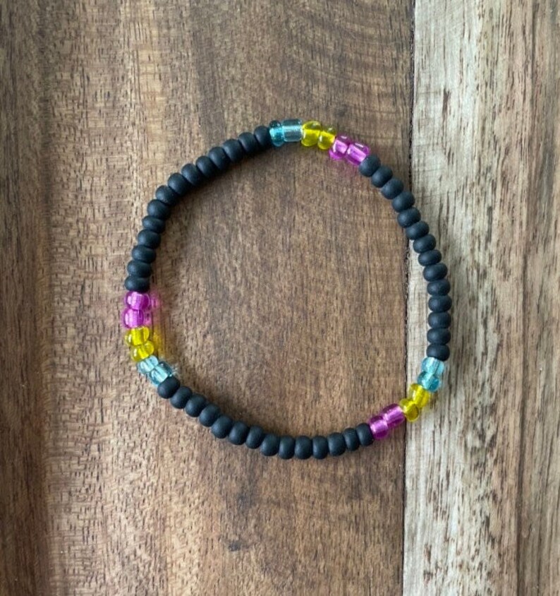 Pansexual Non Binary And Transgender Beaded Stretch Bracelets Etsy