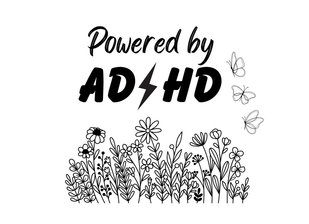 Powered by Adhd Svg Png Jpg, Motivational Svg, Funny Mom Svg, Funny ...