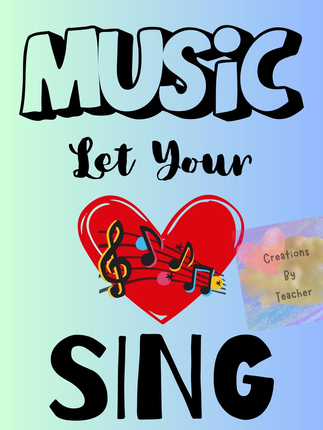 MUSIC POSTER -let Your Heart Sing - Etsy