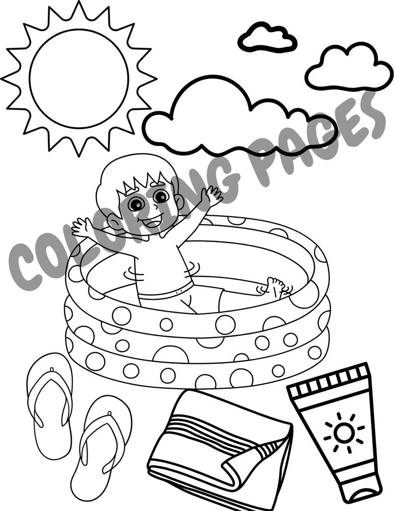SUMMER COLORING Pages - Etsy