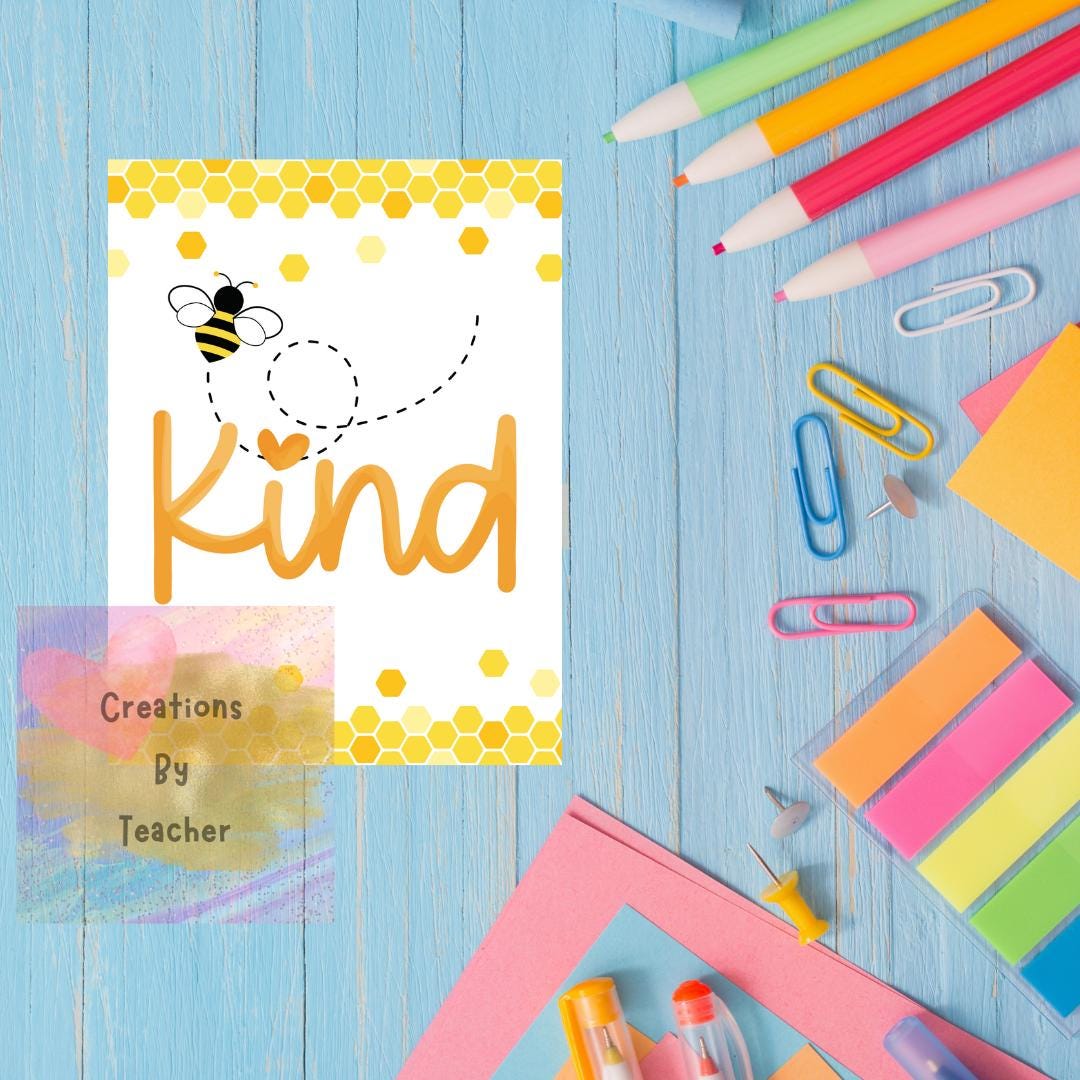 BEE KIND POSTER - Etsy
