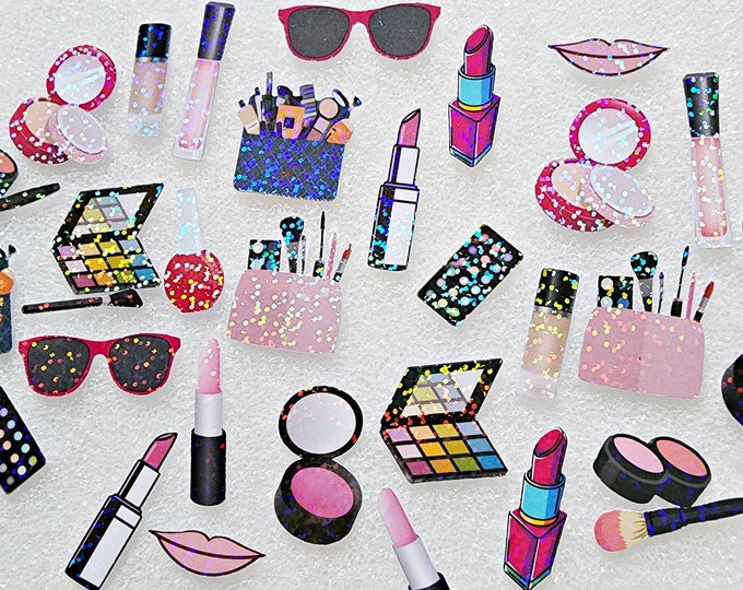 Sparkly Make-up Stickers, Cute Glitter Makeup Stickers for Planners and ...
